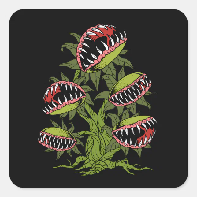 Carnivorous Plant Gifts Monster Venus Fly Trap Square Sticker | Zazzle