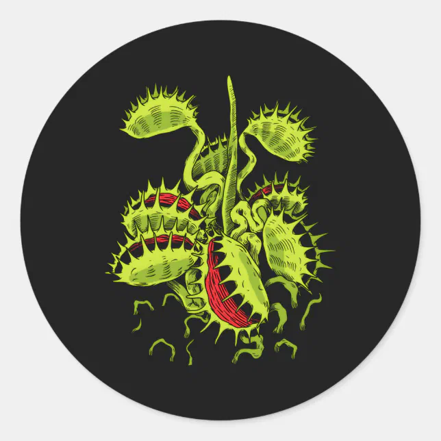 Carnivorous Plant Venus Fly Trap Botanical Classic Round Sticker | Zazzle