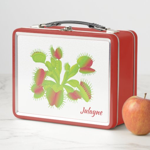 Carnivorous Venus Flytrap Custom Name Metal Lunch Box | Zazzle