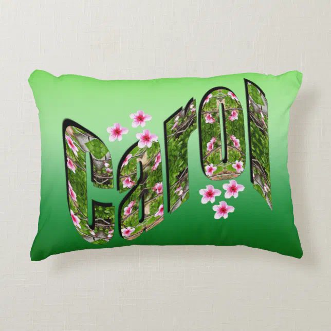 Carol Name Logo Made From Blossom Tree, Accent Pillow | Zazzle