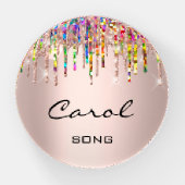 Carol NAME MEANING Holograph Rose SWEET 16th Paperweight | Zazzle