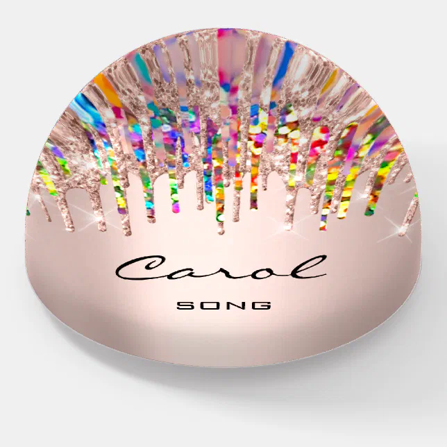 Carol NAME MEANING Holograph Rose SWEET 16th Paperweight | Zazzle