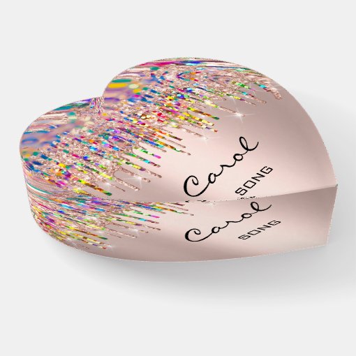 Carol NAME MEANING Holograph Rose Valentine Paperweight | Zazzle
