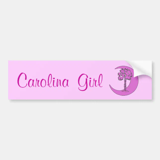 Carolina Girl Pink Palmetto Bumper Sticker | Zazzle