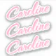Caroline Decorative Name in Pink x3 Sticker | Zazzle