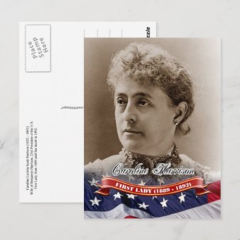 Caroline Harrison, First Lady of the U.S. Postcard | Zazzle