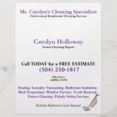 Carolyn Holloway Sample Flyer-Cleaning Services Flyer | Zazzle