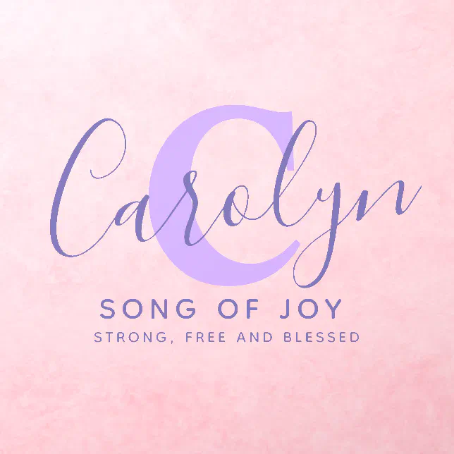 Carolyn name meaning monogram C white purple Wall Decal | Zazzle