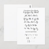 Carolyna Pro Black - Zazzle Font Sampler Sheet Postcard | Zazzle