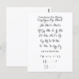 Carolyna Pro Black - Zazzle Font Sampler Sheet Postcard | Zazzle