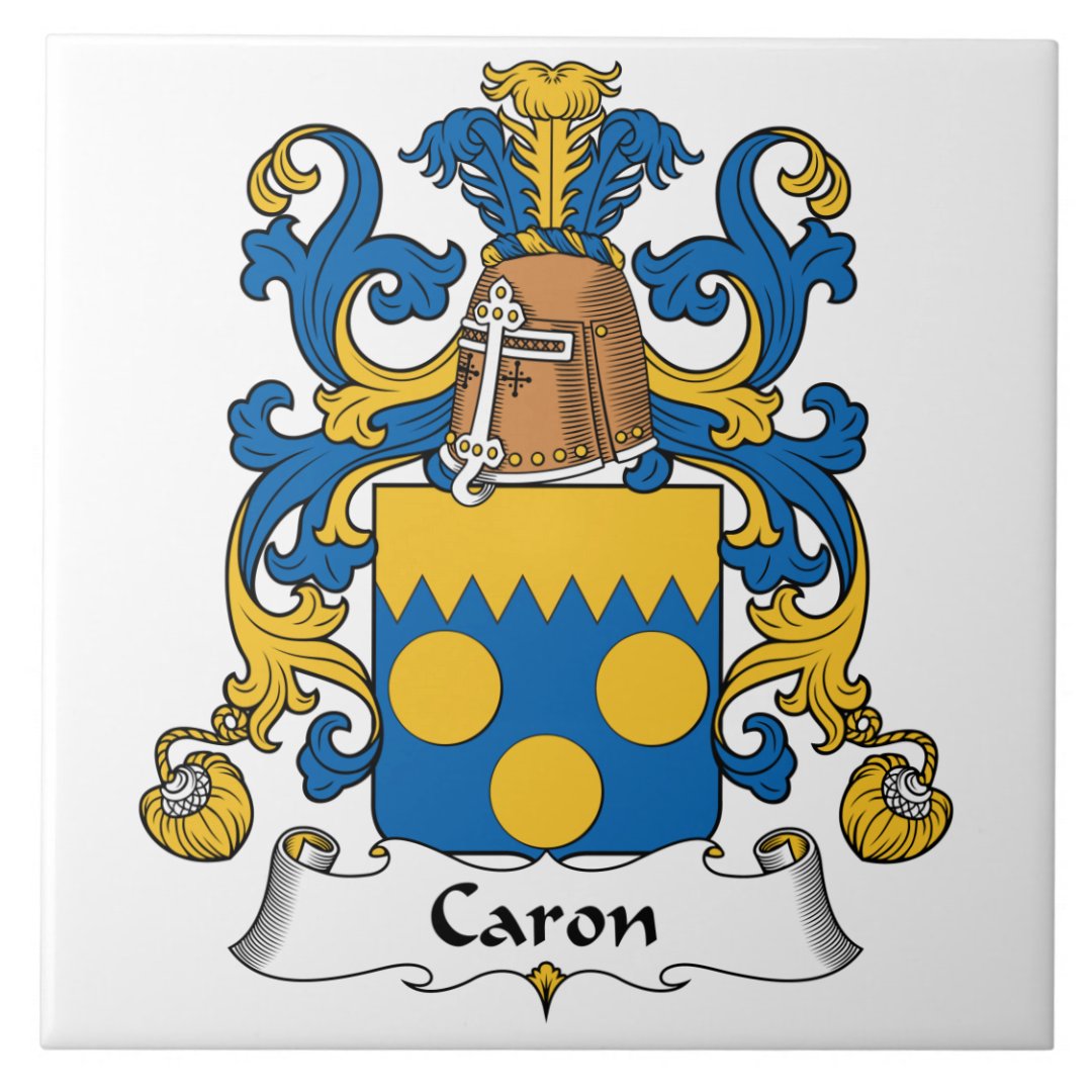 Caron Family Crest Ceramic Tile | Zazzle