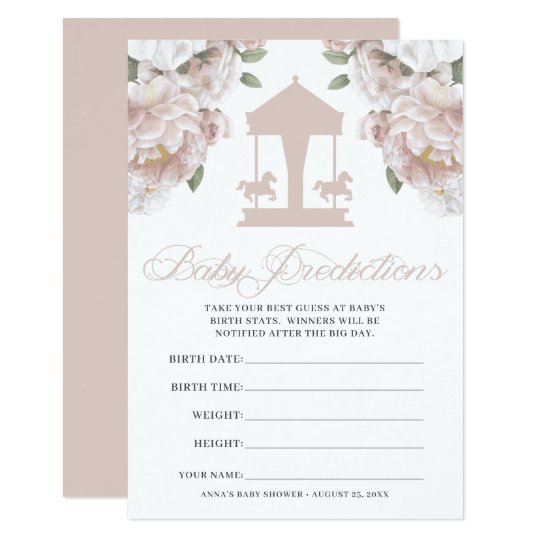 Carousel Baby Shower Guessing Game Invitation | Zazzle.com