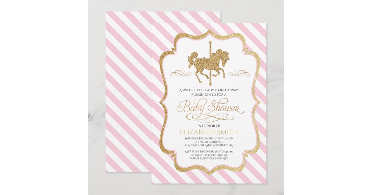 Carousel Baby Shower Invitation | Zazzle