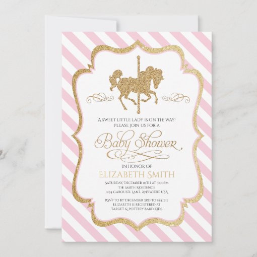 Carousel Baby Shower Invitation | Zazzle