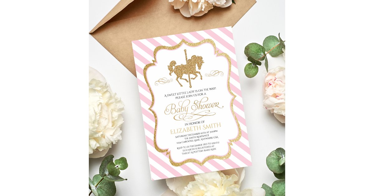 Carousel Baby Shower Invitation | Zazzle