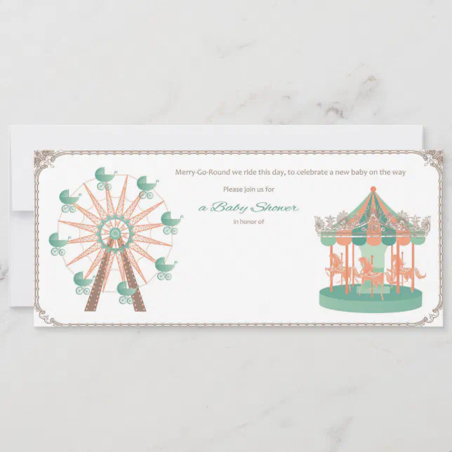 Carousel Baby Shower Invite | Zazzle