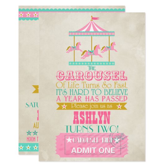 Carousel Birthday Invitation | Zazzle.com