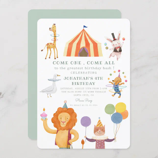 Carousel Circus Carnival Birthday Invitation | Zazzle
