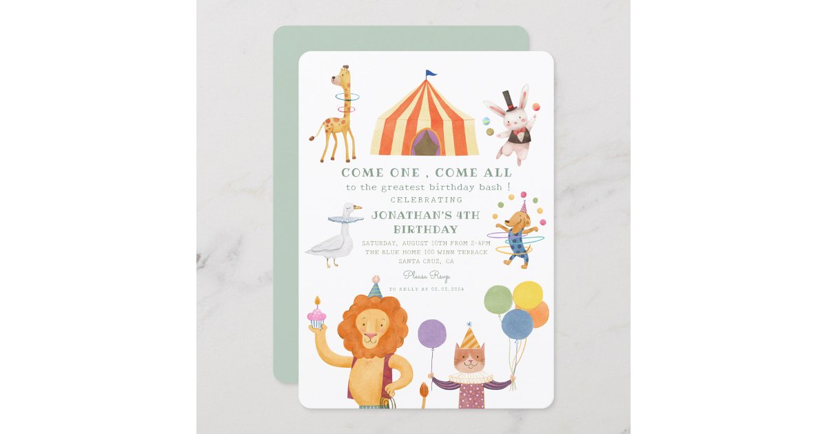 Carousel Circus Carnival Birthday Invitation | Zazzle