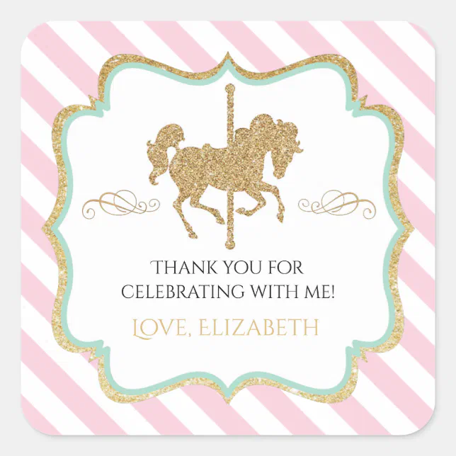 Carousel Favor Stickers | Zazzle