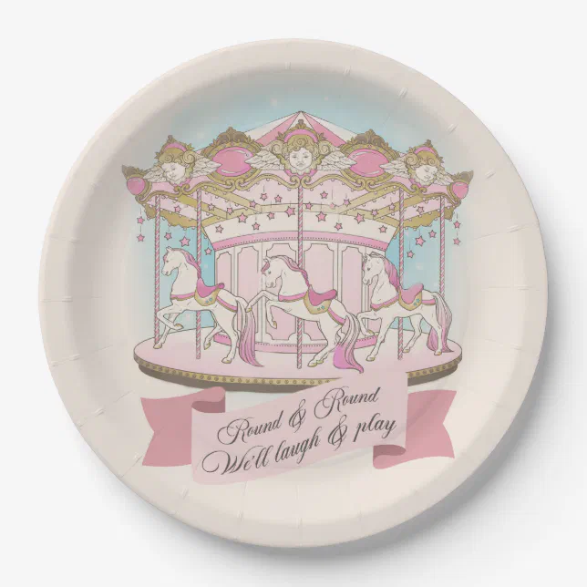 Carousel Horse Circus Carnival Birthday Party Paper Plates | Zazzle
