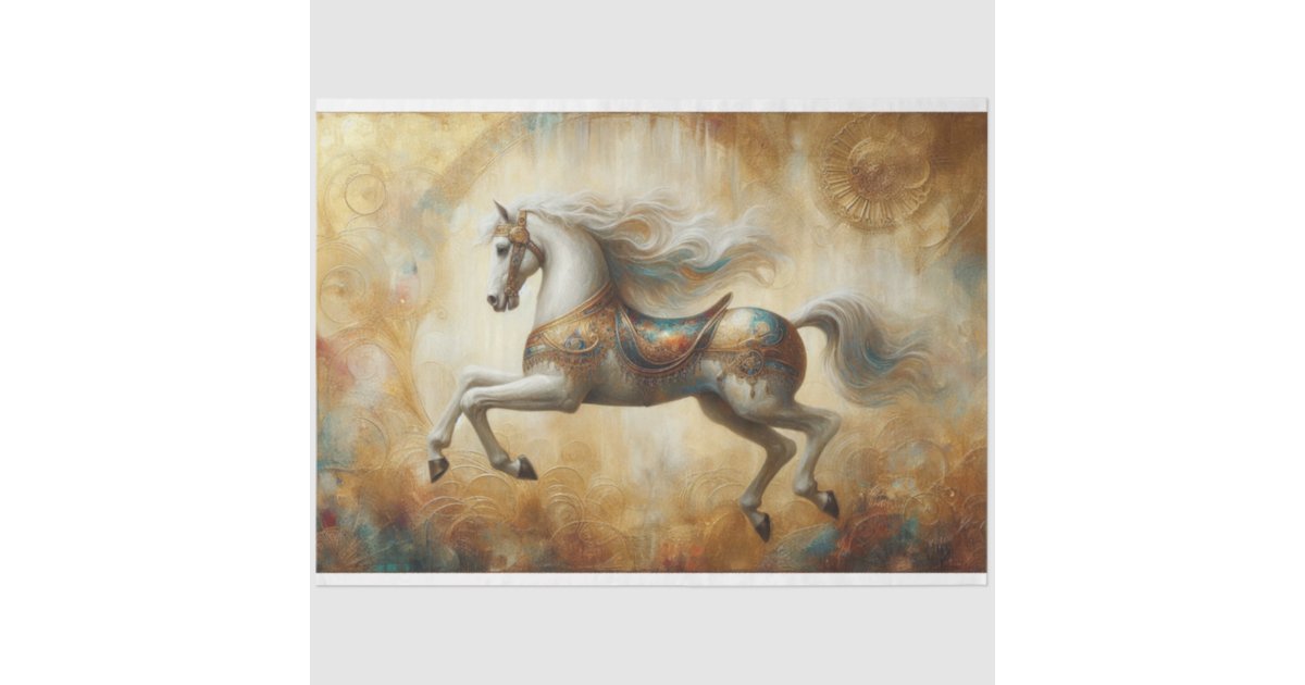 Carousel Horse Gothic Steam Punk Decoupage Tissue Paper | Zazzle