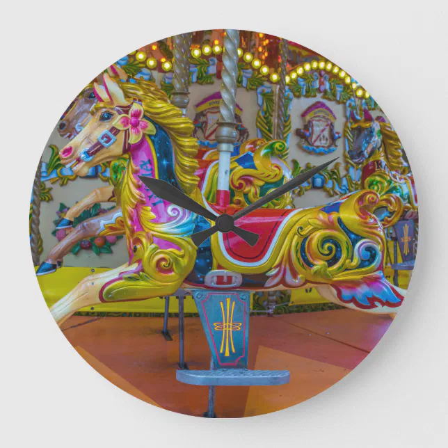 Carousel horses wall clock | Zazzle