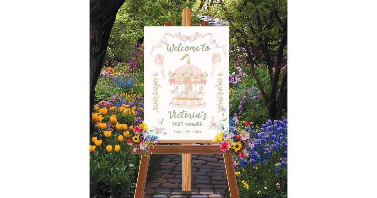 Carousel Merry-go-round Welcome Sign Poster | Zazzle