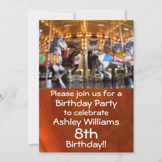 Carousel Party Invitation | Zazzle