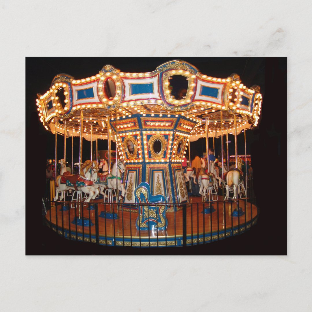 Carousel photography printed on post card | Zazzle