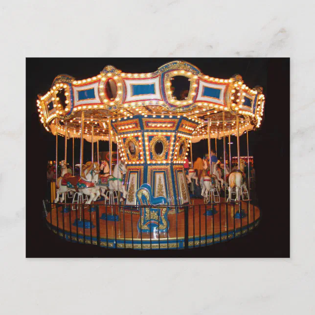 Carousel photography printed on post card | Zazzle
