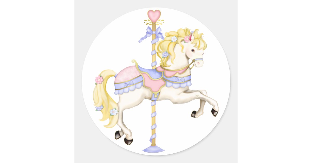 Carousel Pony Classic Round Sticker | Zazzle
