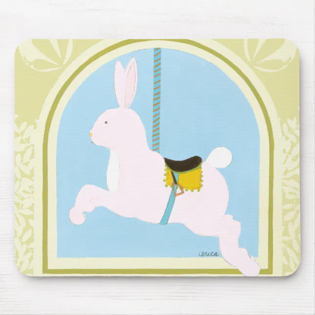 Carousel Rabbit by June Erica Vess Mouse Pad | Zazzle