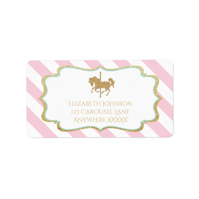 Carousel Themed Address Labels | Zazzle