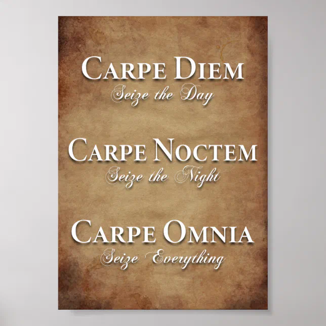 Carpe Diem, Carpe Noctem, Carpe Omnia Poster | Zazzle