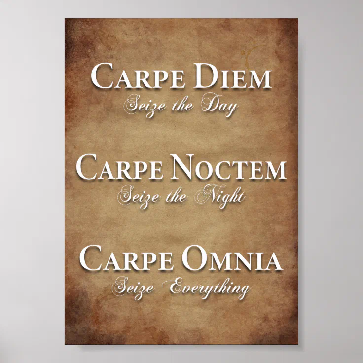 Carpe Diem, Carpe Noctem, Carpe Omnia Poster | Zazzle