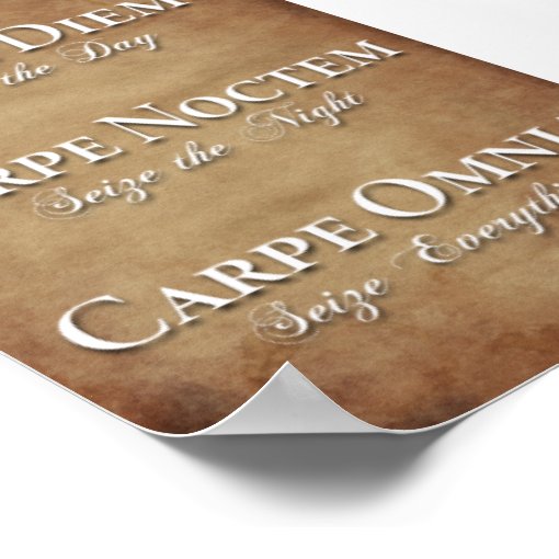 Carpe Diem, Carpe Noctem, Carpe Omnia Poster | Zazzle
