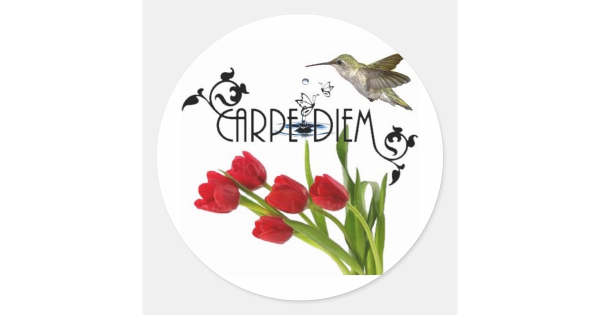 carpe diem classic round sticker | Zazzle