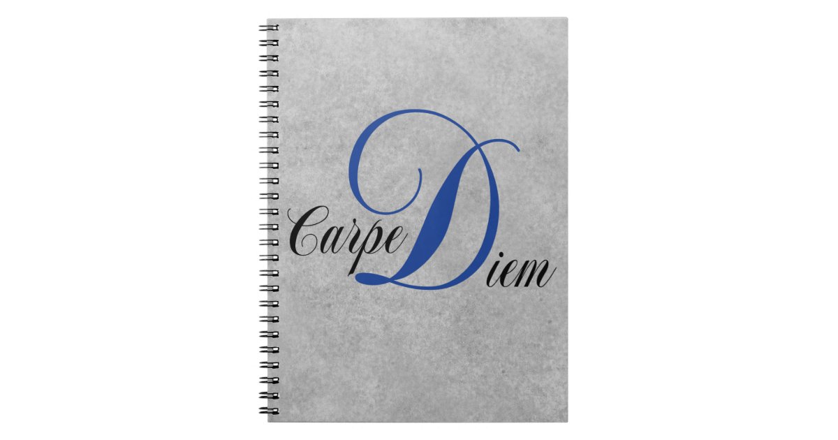Carpe Diem Flowing Script Notebook | Zazzle