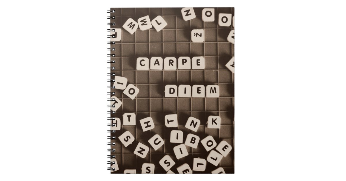 Carpe Diem Scrambled Letter Tiles Notebook | Zazzle