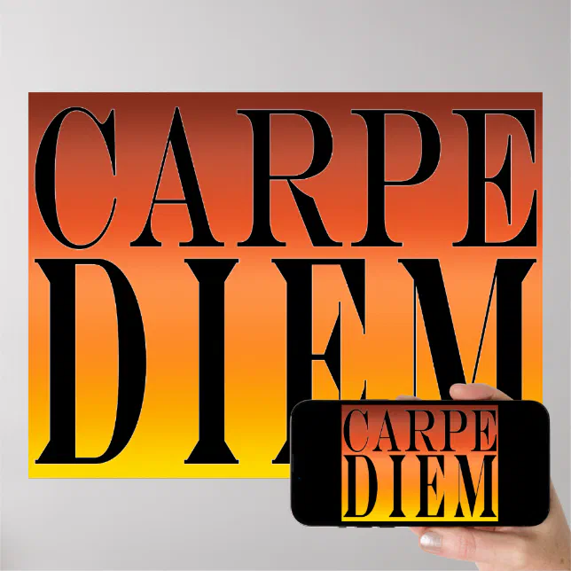 Carpe Diem Seize the Day Latin Quote Happiness Poster | Zazzle