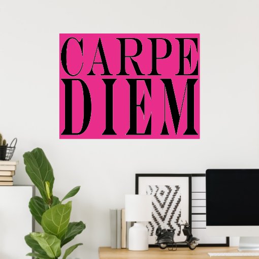 Carpe Diem Seize the Day Latin Quote Happiness Poster | Zazzle