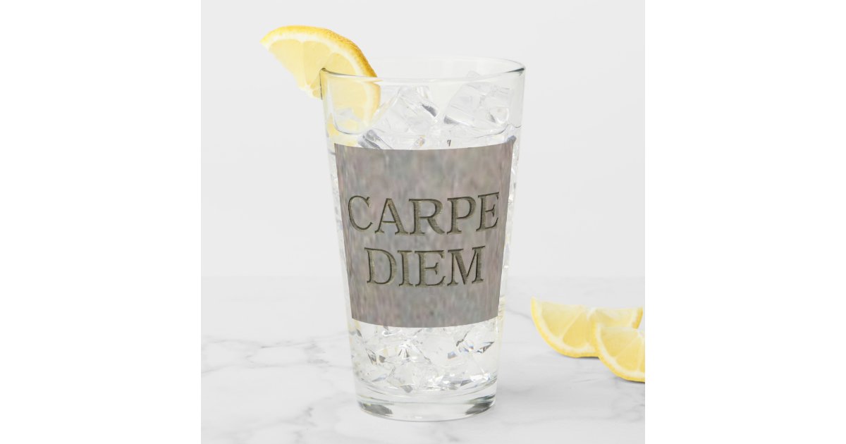 Carpe Diem Stone glass tumbler | Zazzle