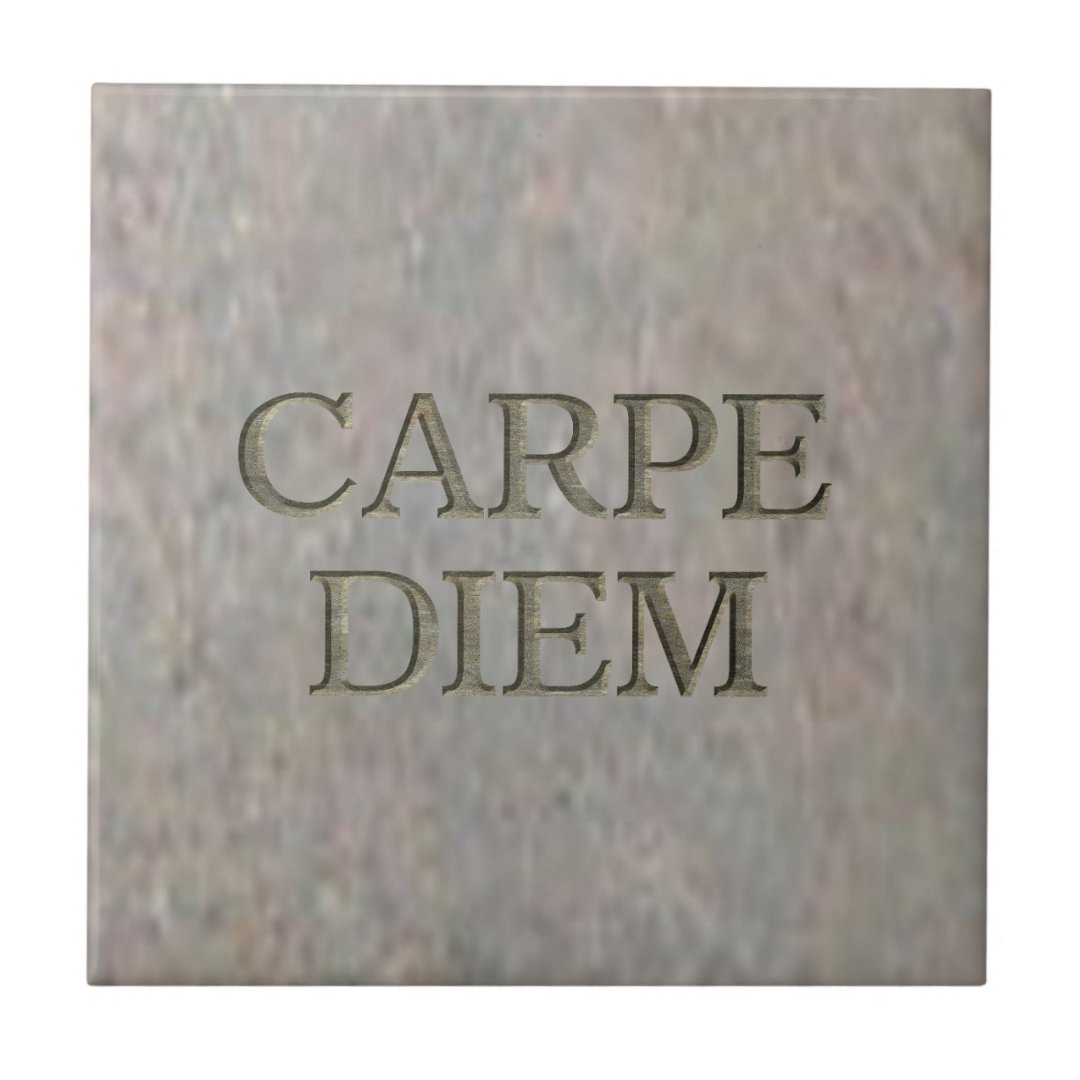 Carpe Diem Stone small tile | Zazzle