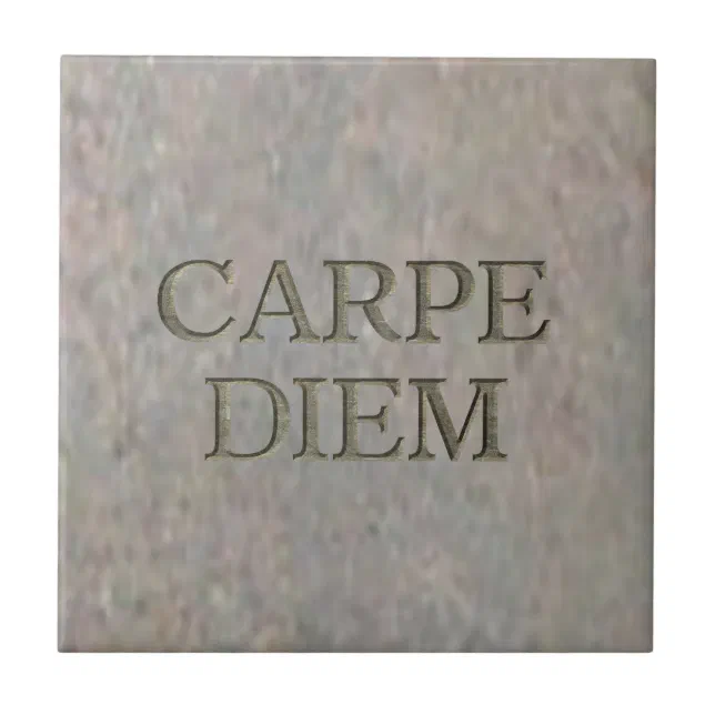Carpe Diem Stone small tile | Zazzle