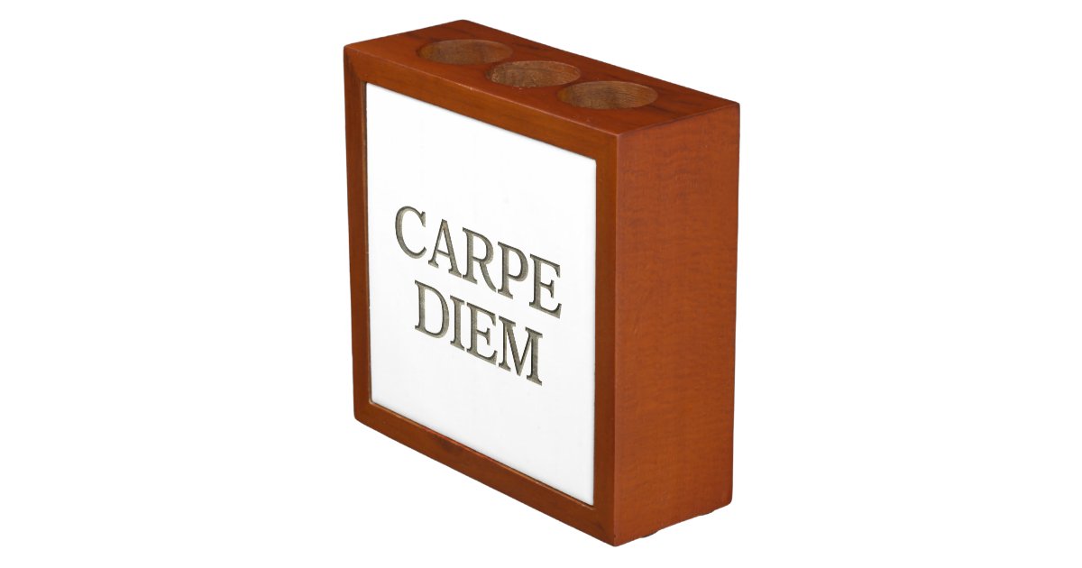 Carpe Diem Stone white desk organizer | Zazzle