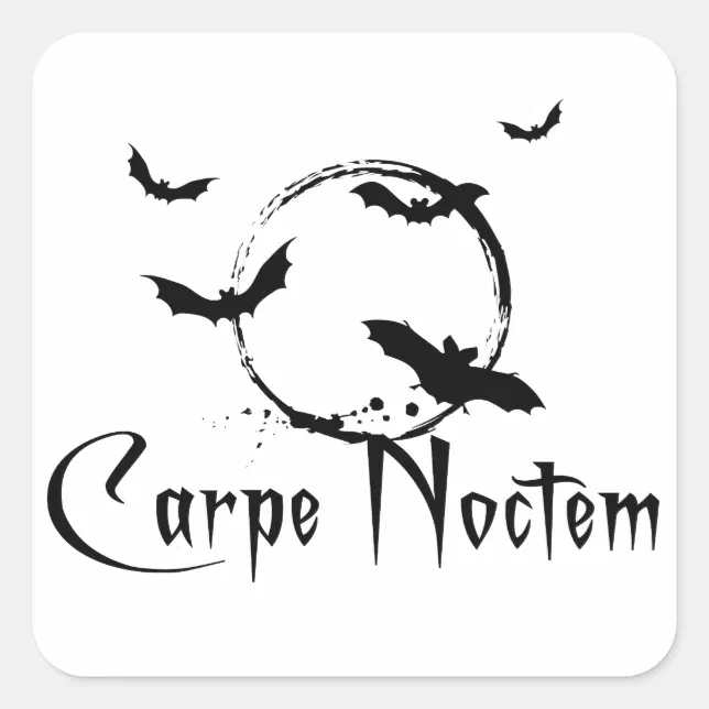 Carpe noctem square sticker | Zazzle