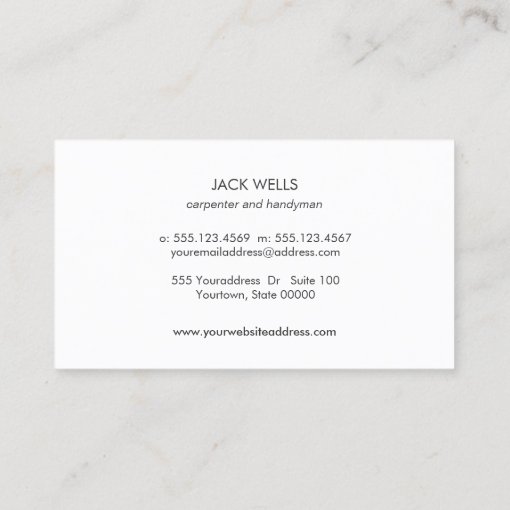 Carpenter and Handyman Plywood Carpentry Business Card | Zazzle
