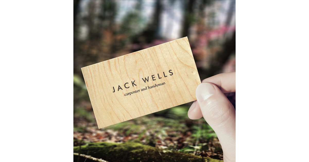 Carpenter and Handyman Plywood Carpentry Business Card | Zazzle