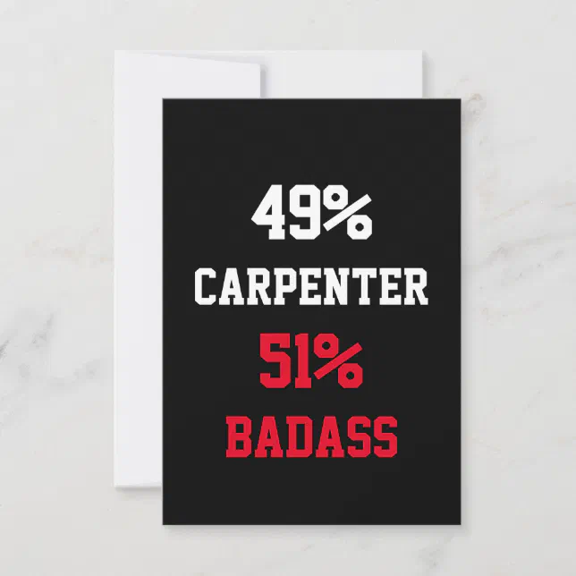 Carpenter Badass Card | Zazzle
